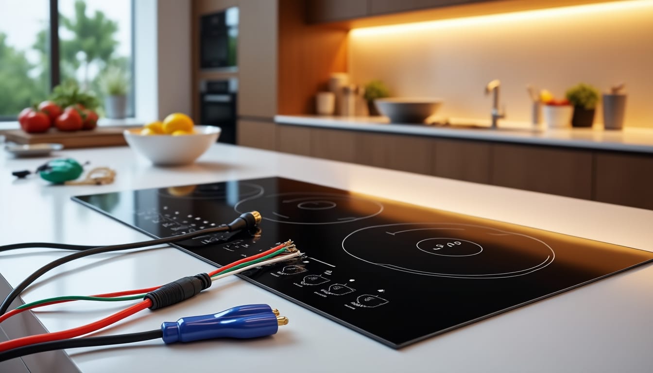 Branchement simplifié d'une plaque induction à 4 fils